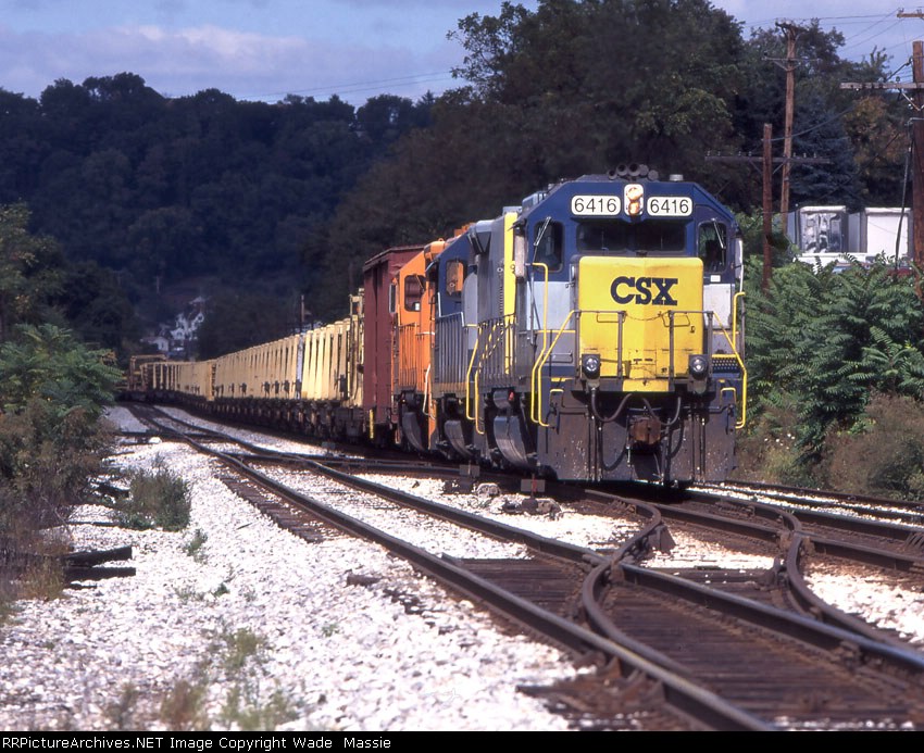 CSX 6416 with work train D042